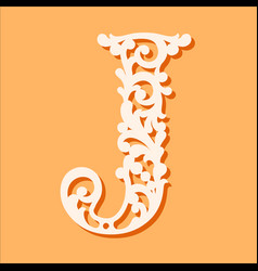 Laser cut template initial monogram letters Vector Image