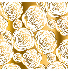 Gold rose decorative flowers seamless pattern Vector Image