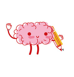 Cute brain adorable Royalty Free Vector Image - VectorStock