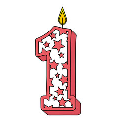 Donut cartoon character number one Royalty Free Vector Image