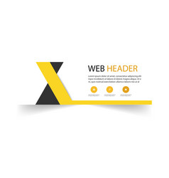 Curve black yellow header design background Vector Image