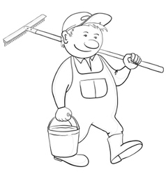 Four man outline faces Royalty Free Vector Image