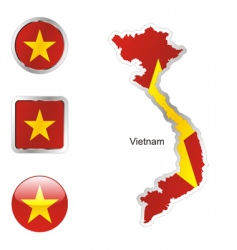 Vietnam cartoon map with destinations elements Vector Image