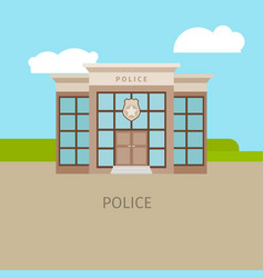 A police station building Royalty Free Vector Image