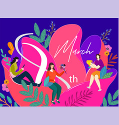 Concept of 8 march congratulation Royalty Free Vector Image