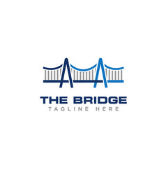 Bridge construction logo icon design Royalty Free Vector