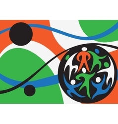 Dancing neon stick figure Royalty Free Vector Image