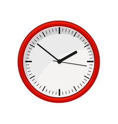 Red round wall clock Royalty Free Vector Image
