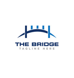 Bridge construction logo icon design Royalty Free Vector