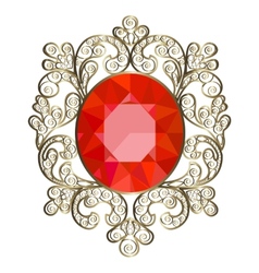 Brooch jewelry design element geometric vintage Vector Image