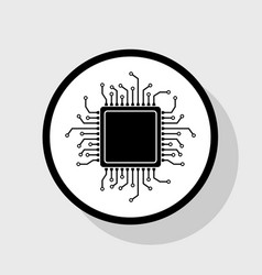 Cpu microprocessor sticker style icon Royalty Free Vector