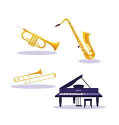 Isolated set musical instruments Royalty Free Vector Image