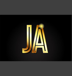 Combination letter ja j a gold golden alphabet Vector Image