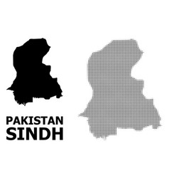 Flat map sindh province with name Royalty Free Vector Image