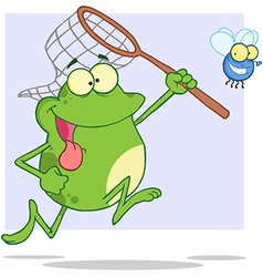 Frog and fly Royalty Free Vector Image - VectorStock