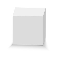 White cube cubic box 3d template front view Vector Image