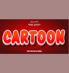 Red text editable font effect Royalty Free Vector Image