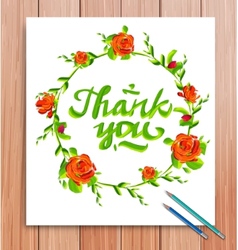 Watercolor thank you card Royalty Free Vector Image