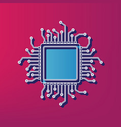 Cpu microprocessor sticker style icon Royalty Free Vector