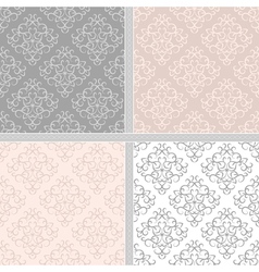 Rococo pattern textures set damask Royalty Free Vector Image