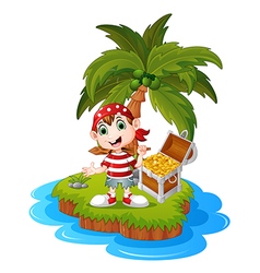 Pirate in the treasure island Royalty Free Vector Image