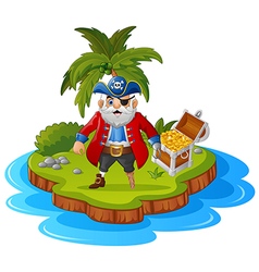 Pirate in the treasure island Royalty Free Vector Image