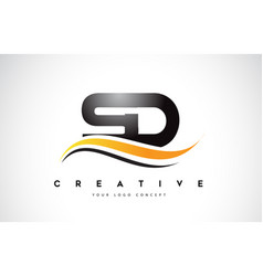 Sd s d letter logo design in black colors Vector Image