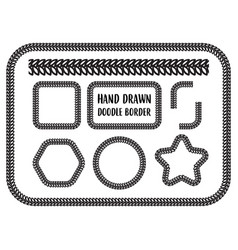 Set of hand drawn doodle border Royalty Free Vector Image