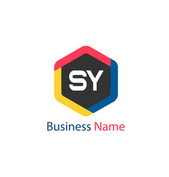 Initial letter sy logo template design Royalty Free Vector