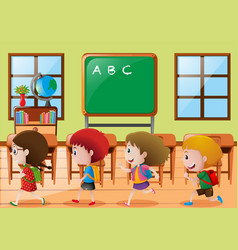 Kindergarten classroom preschool room interior Vector Image