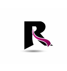 R letter wings logo design with black bird fly Vector Image