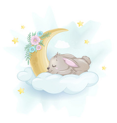 Cute rabbit cartoon character funny bunny Vector Image