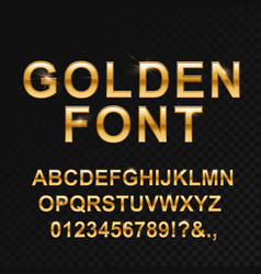 Calligraphic golden letters vintage elegant gold Vector Image