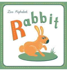 Alphabet letter r and rabbit abc book Royalty Free Vector