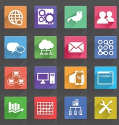 Education icon set- flat design Royalty Free Vector Image