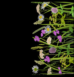 Greenery seamless double border Royalty Free Vector Image