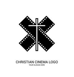 Dark cinema filmstrip logo Royalty Free Vector Image