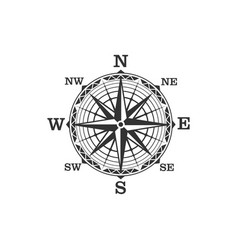 Seafarer navigation compass nautical icon Vector Image