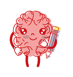 Cute brain adorable Royalty Free Vector Image - VectorStock