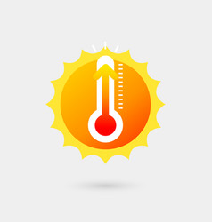 Thermometer sun heat temperature icon Royalty Free Vector