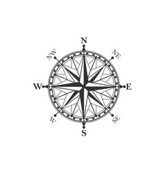 Seafarer navigation compass nautical icon Vector Image