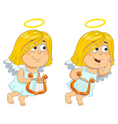 Angel baby with laptop Royalty Free Vector Image