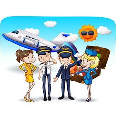 Professional aviation crew members Royalty Free Vector Image