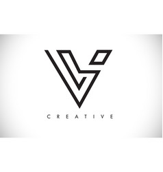 V trendy modern letter logo design monogram Vector Image