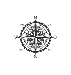 Seafarer navigation compass nautical icon Vector Image