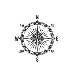 Seafarer navigation compass nautical icon Vector Image