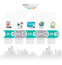 Infographic template design with 6 color options Vector Image