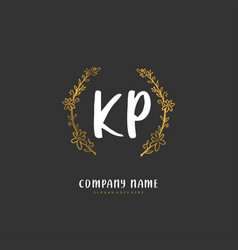 P k pk initial handwriting and signature logo Vector Image
