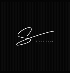 Initial letter sh logo - handwritten signature Vector Image