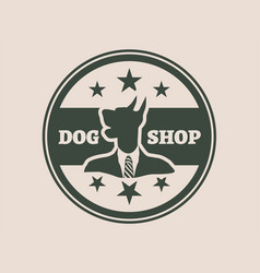 Round dog emblems and stickers Royalty Free Vector Image